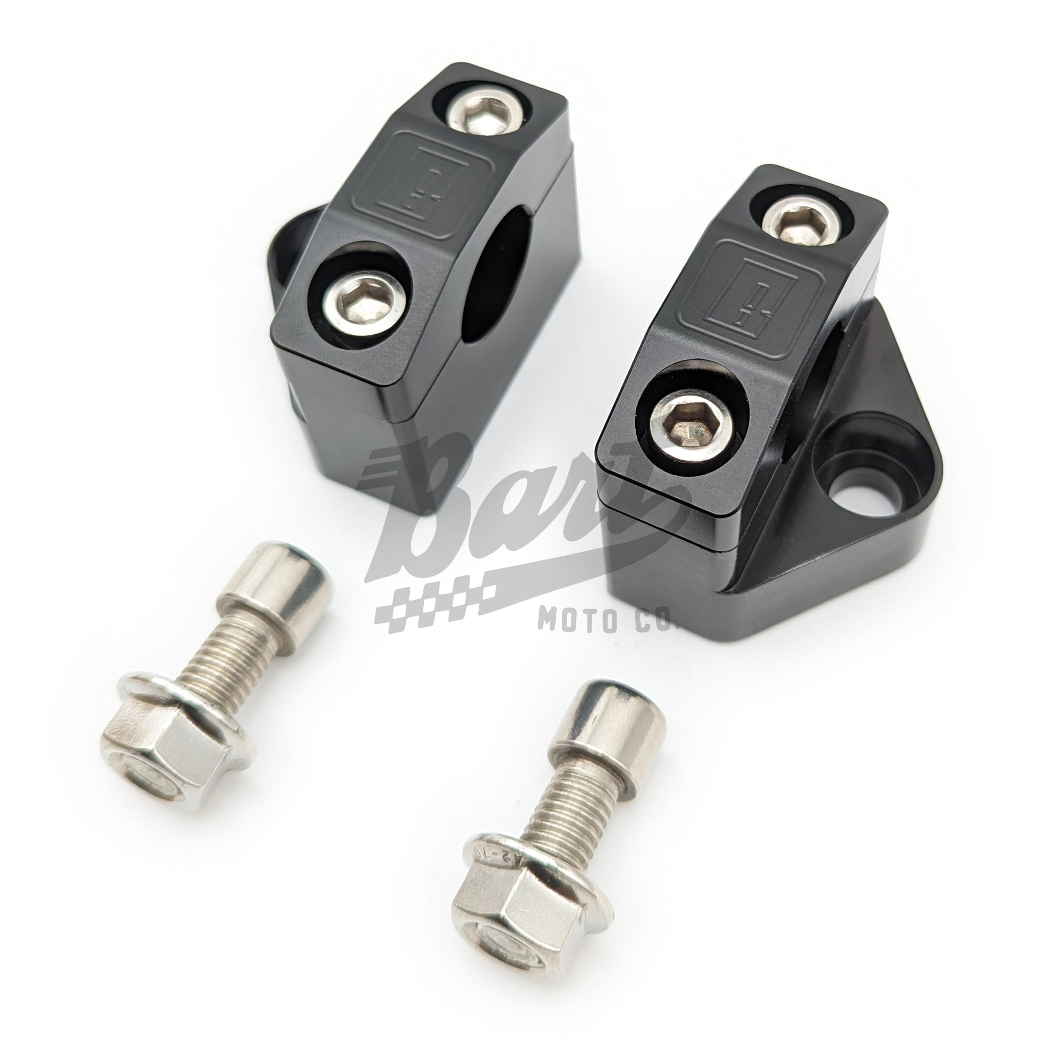 7/8" CNC Inset Offset Handlebar Clamp Set (Black) – Bart Moto Co