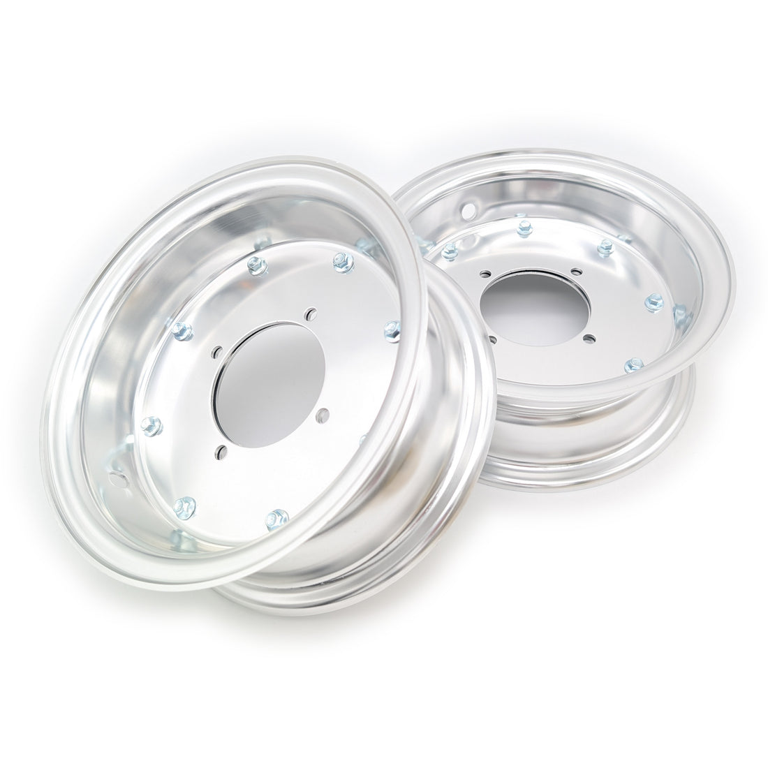 Z50 8" X 3.5" Dish Style Aluminum 2 Piece Rim (Complete 2 Wheel Set ...